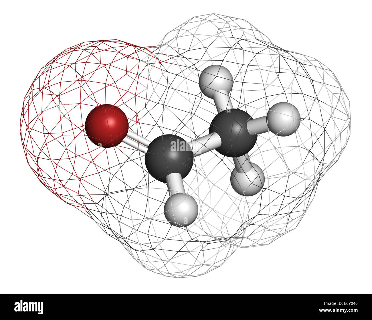 Acetaldehyd (ethanal) Molekül, chemische Struktur. Acetaldehyd ist eine ...