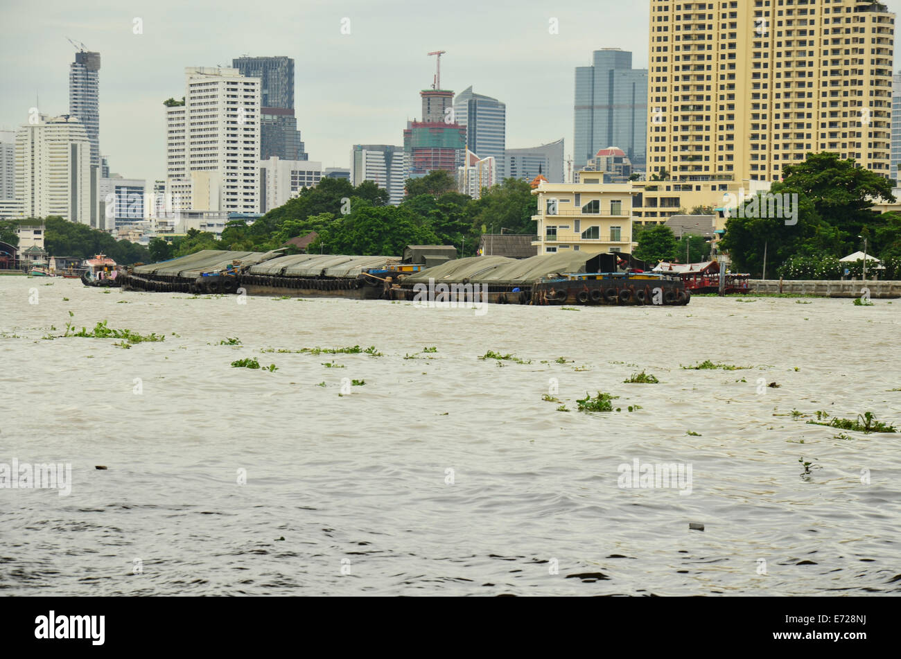 Bootstransfer am Chao Phraya River in Bangkok Thailand Phra Pok Klao ...