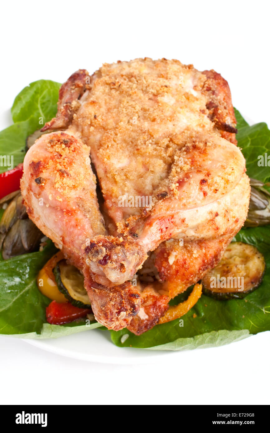 ganz gebratenes Huhn Stockfotografie - Alamy