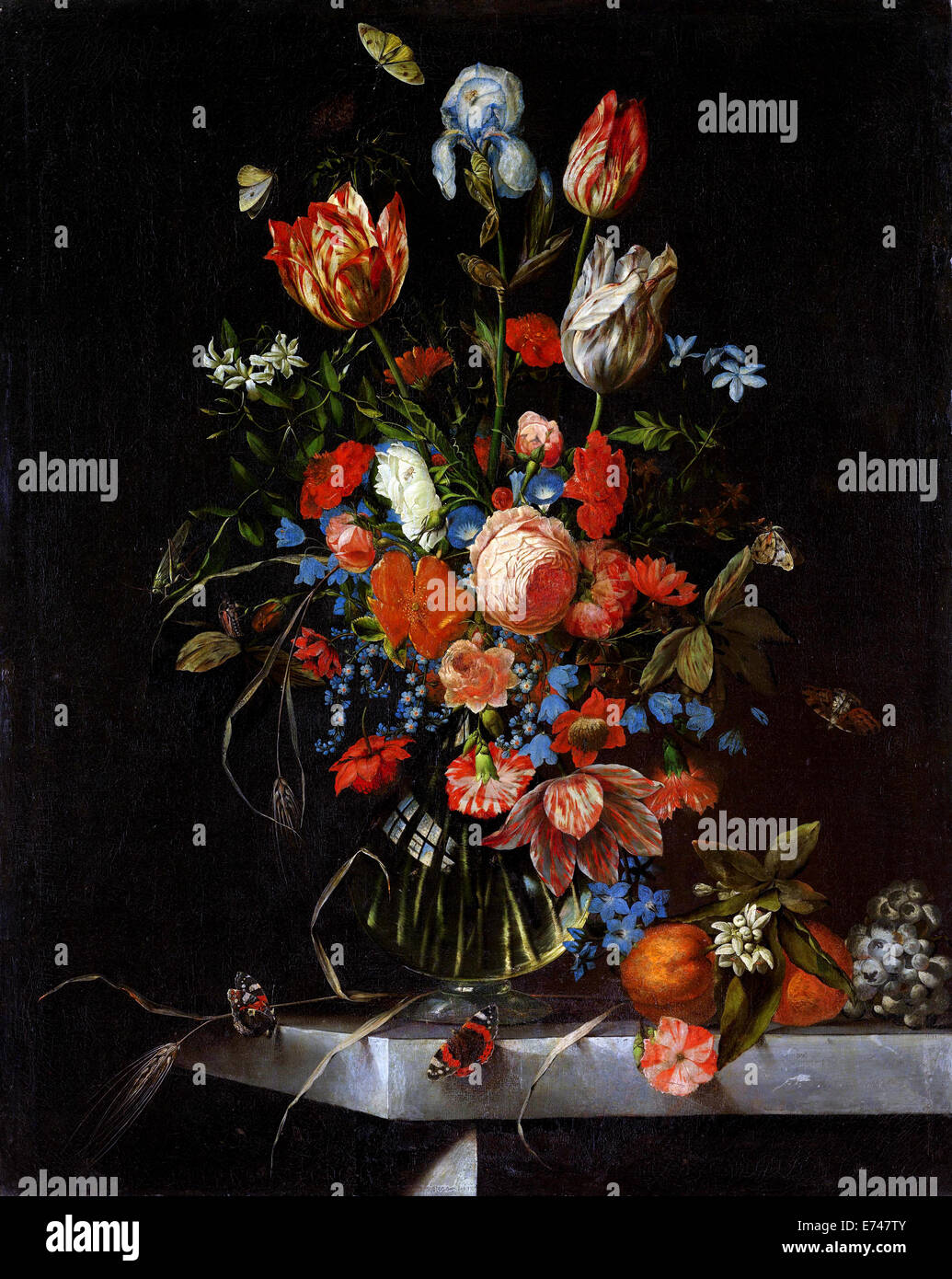 Stillleben mit Blumen - von Ottmar Elliger, 1673 Stockfotografie - Alamy