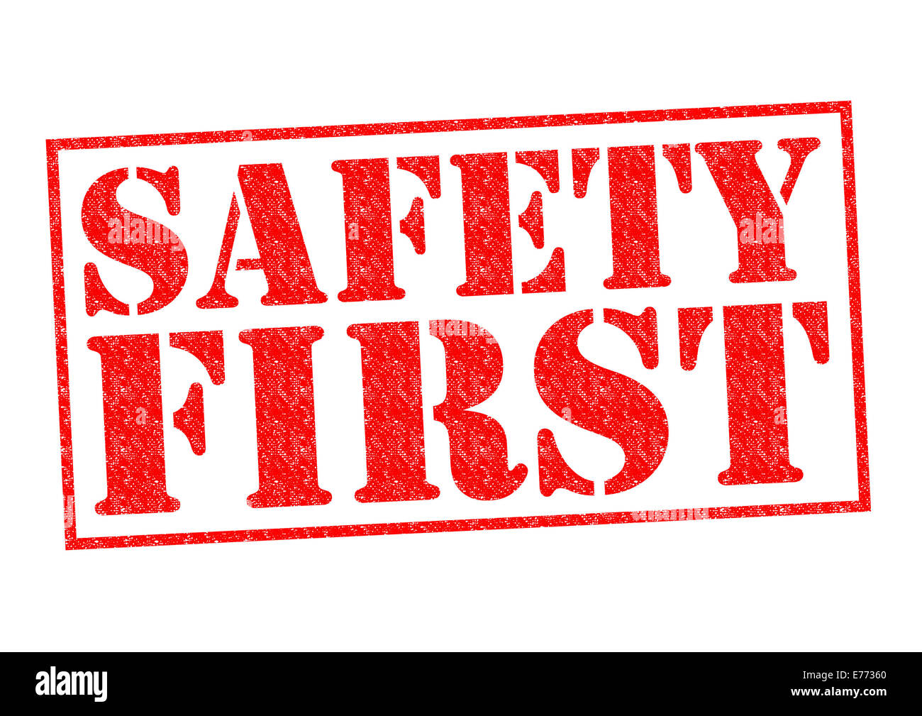 Safety first label -Fotos und -Bildmaterial in hoher Auflösung – Alamy