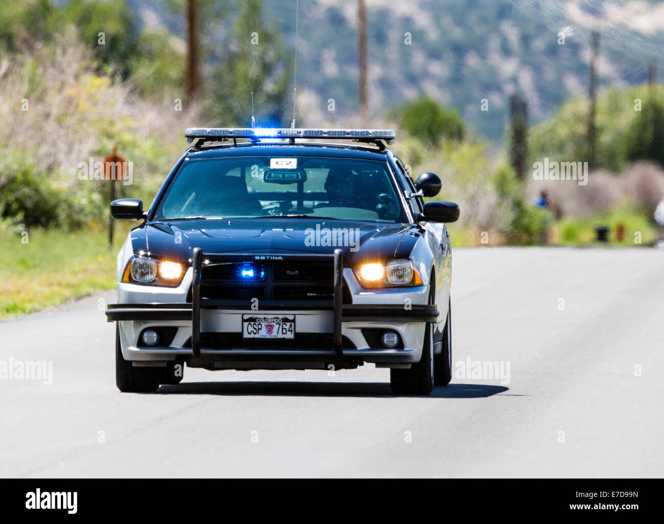 Colorado State Police Car, zentralen Colorado, USA Stockfotografie - Alamy