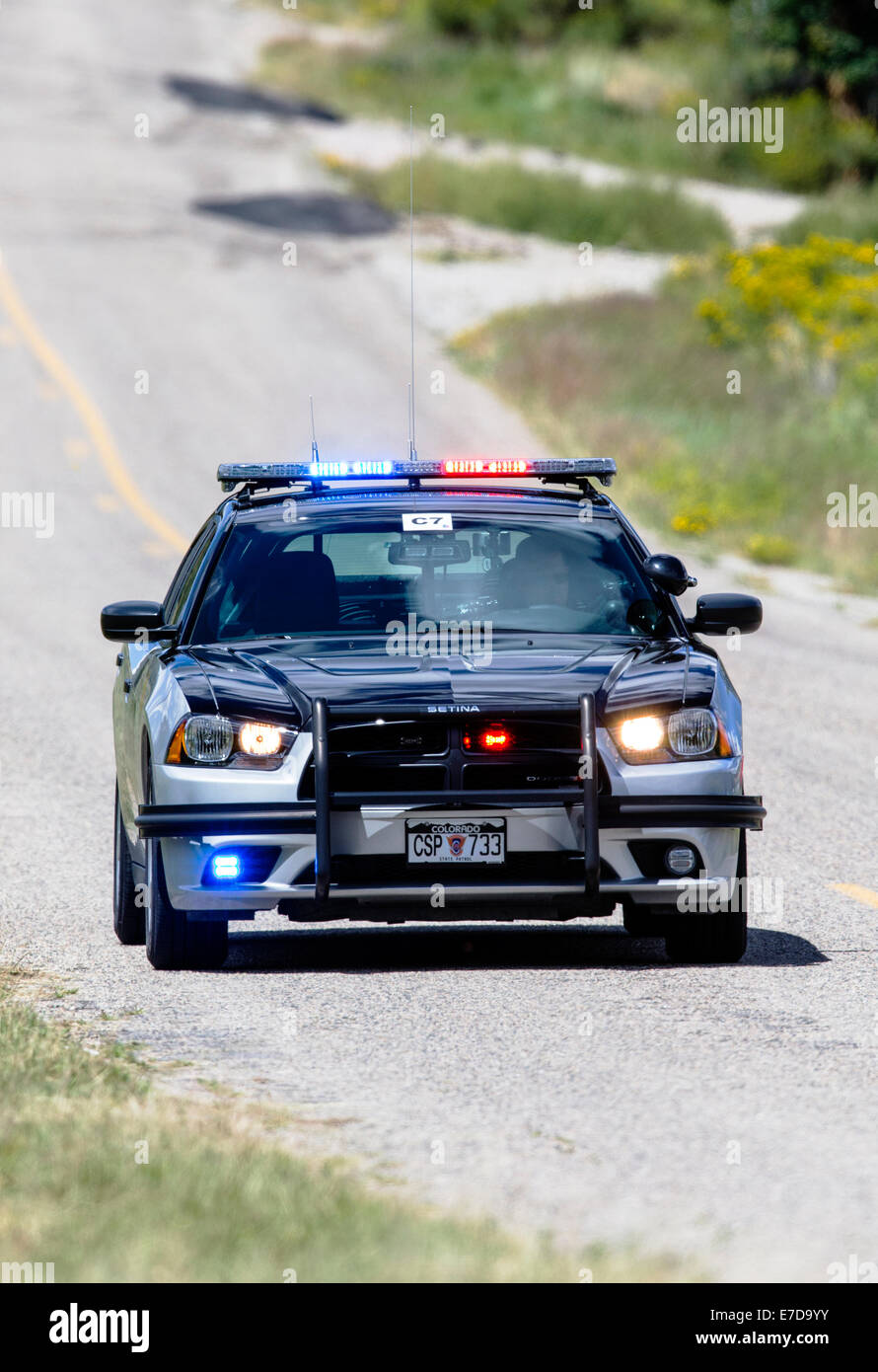 Colorado State Police Car, zentralen Colorado, USA Stockfotografie - Alamy