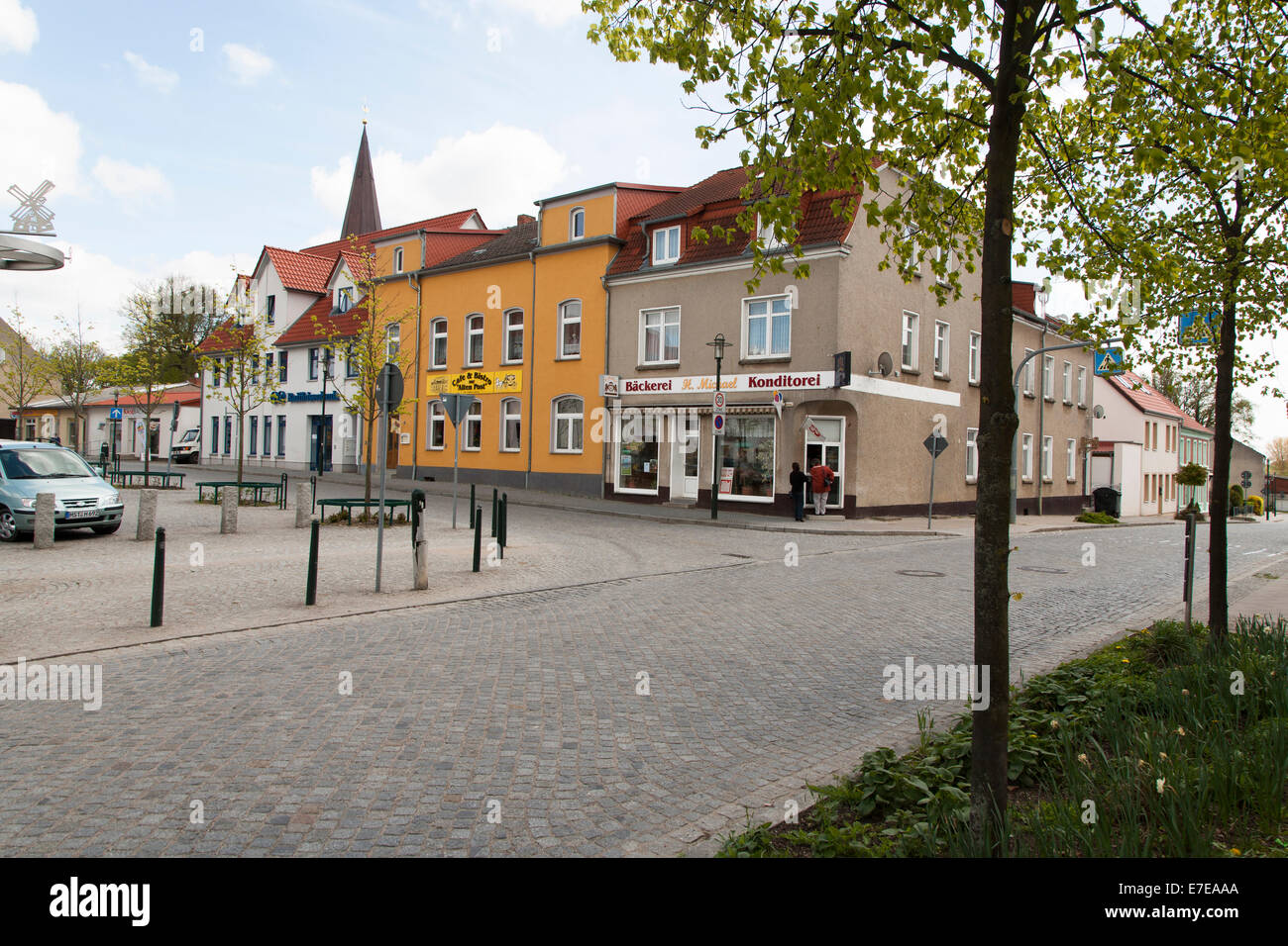 Marktplatz von Woldegk, Landkreis Mecklenburgische Seenplatte ...