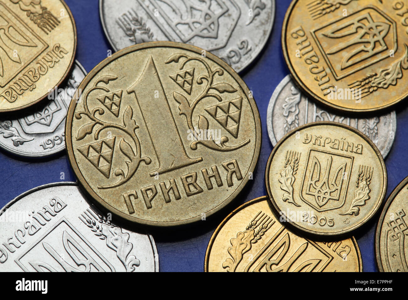 Münzen der Ukraine. Ukrainische Hrywnja eine Münze Stockfotografie - Alamy