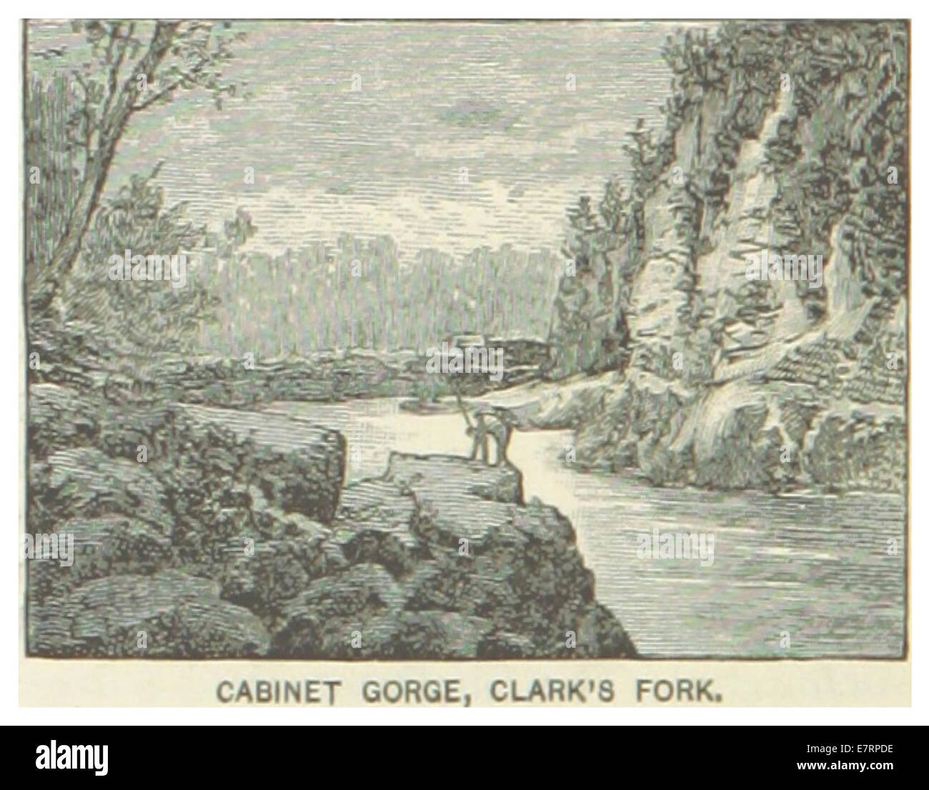 Diese Skizzenkarte von US-ID (1891), S. 196, zeigt die Cabinet Gorge ...