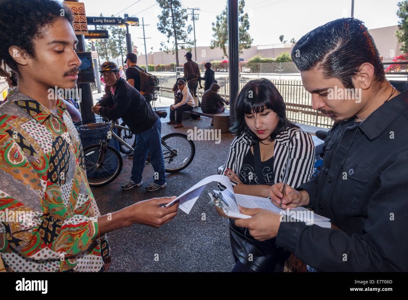 Los Angeles California, LA County Metro Rail, Willowbrook Station, Blue ...
