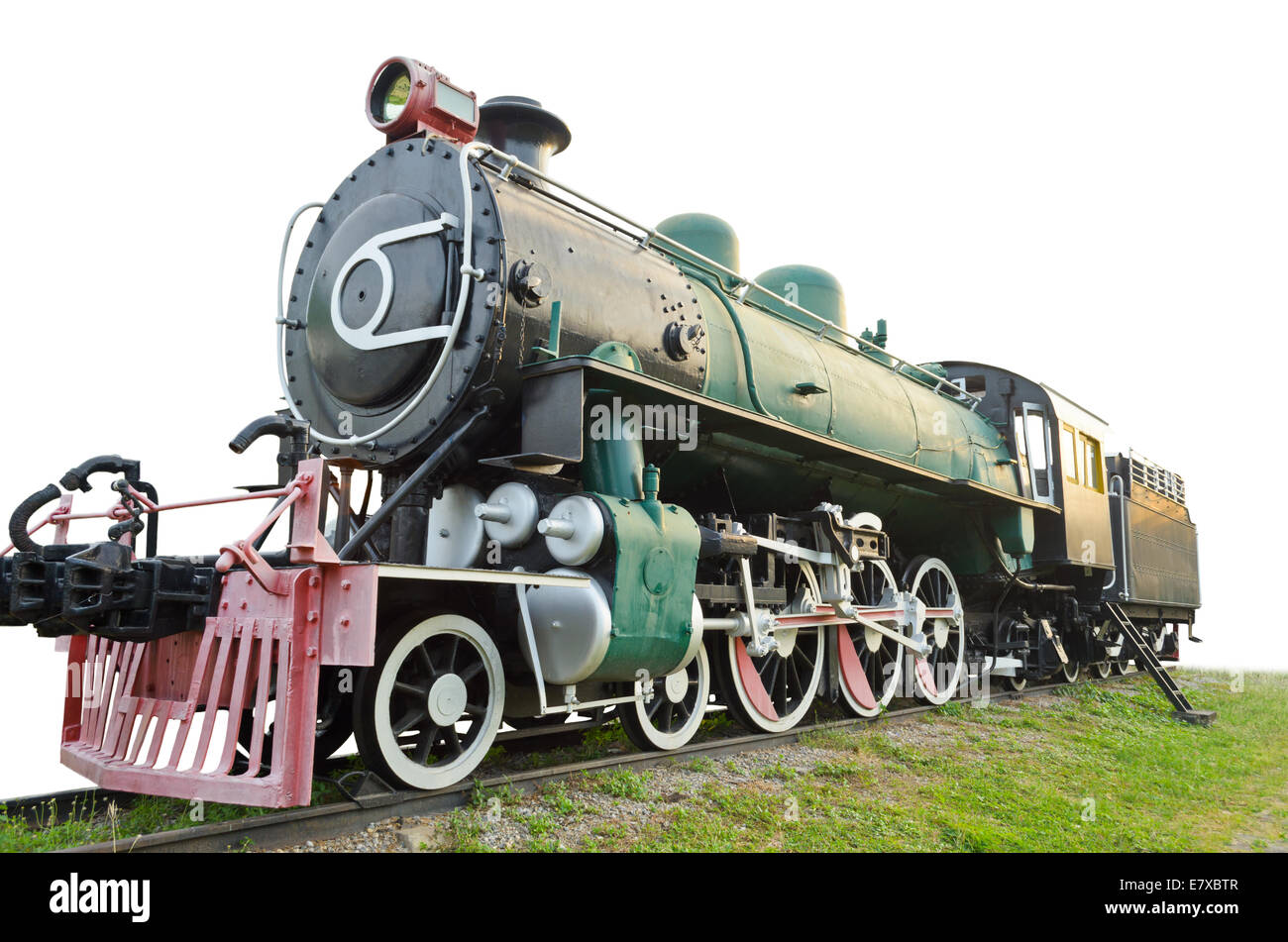 Alte Dampflok von Thailand auf weißem Hintergrund Stockfotografie - Alamy