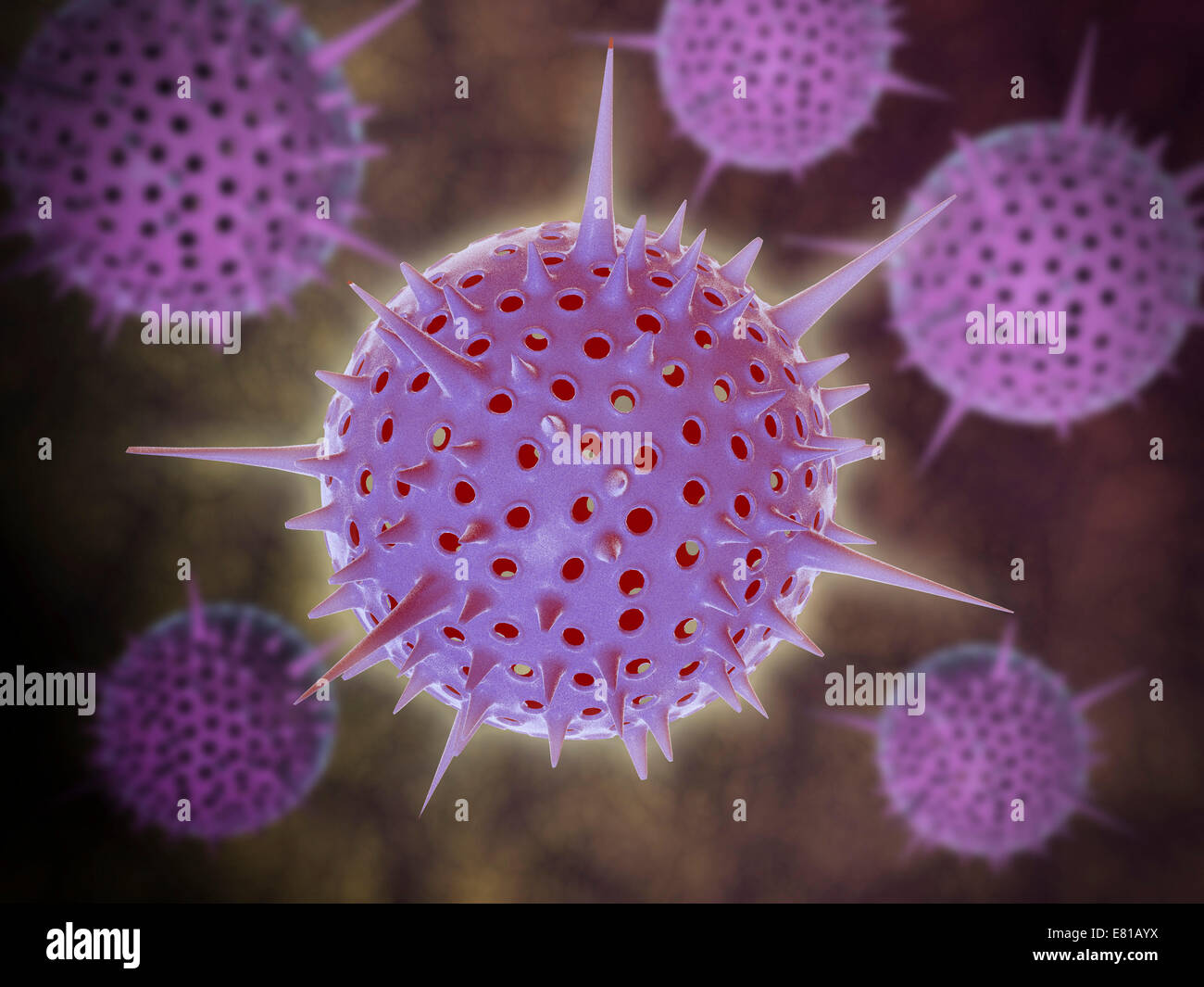 Konzeptbild von Virchows mit einem Skelett Rahmen. Radiolarien sind ...