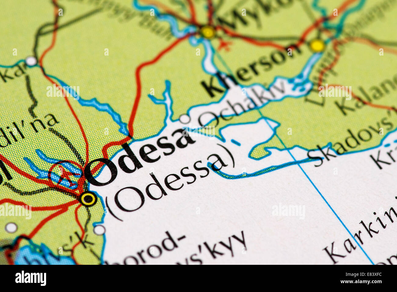 Karte von Odessa, Ukraine hautnah Stockfotografie - Alamy