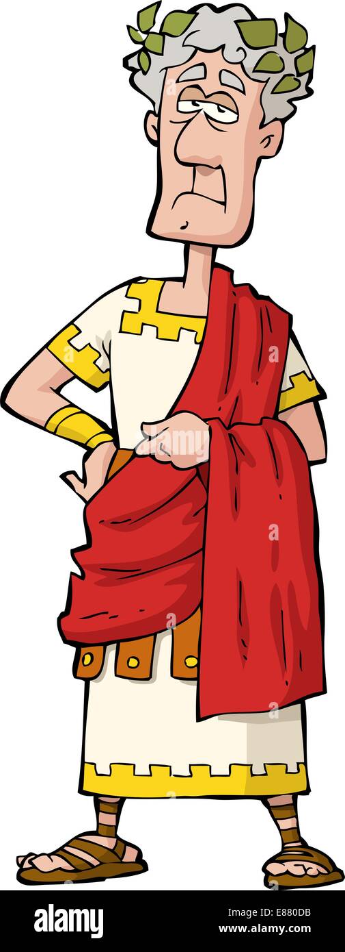 Der römische Kaiser auf einem weißen Hintergrund-Vektor-illustration ...