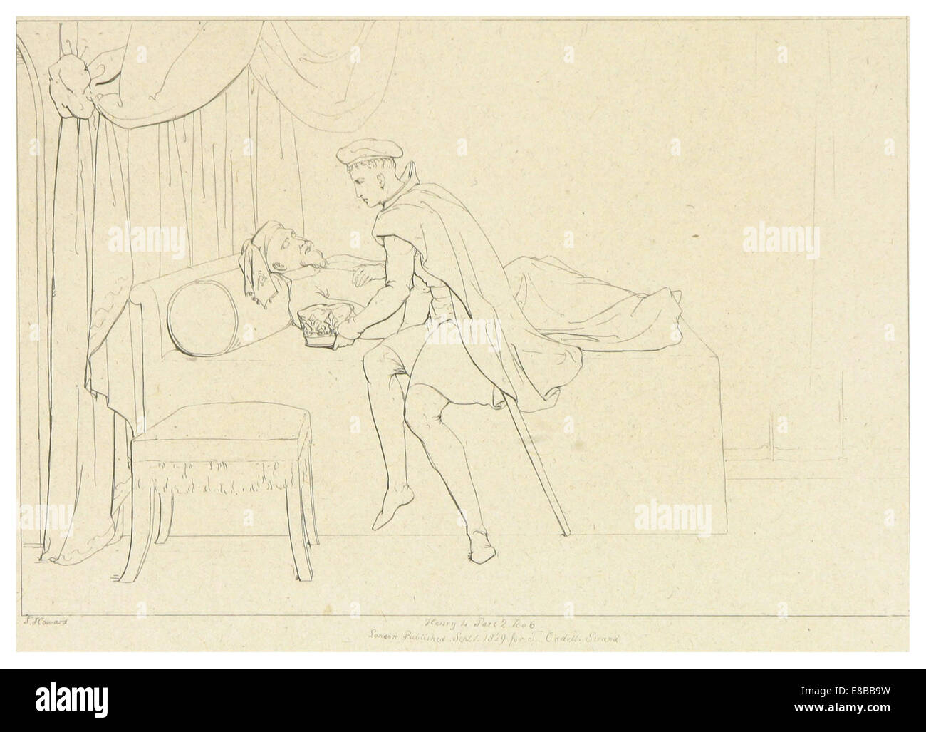 Diese Illustration von Howard aus dem Jahr 1828-1833 zeigt eine Szene ...