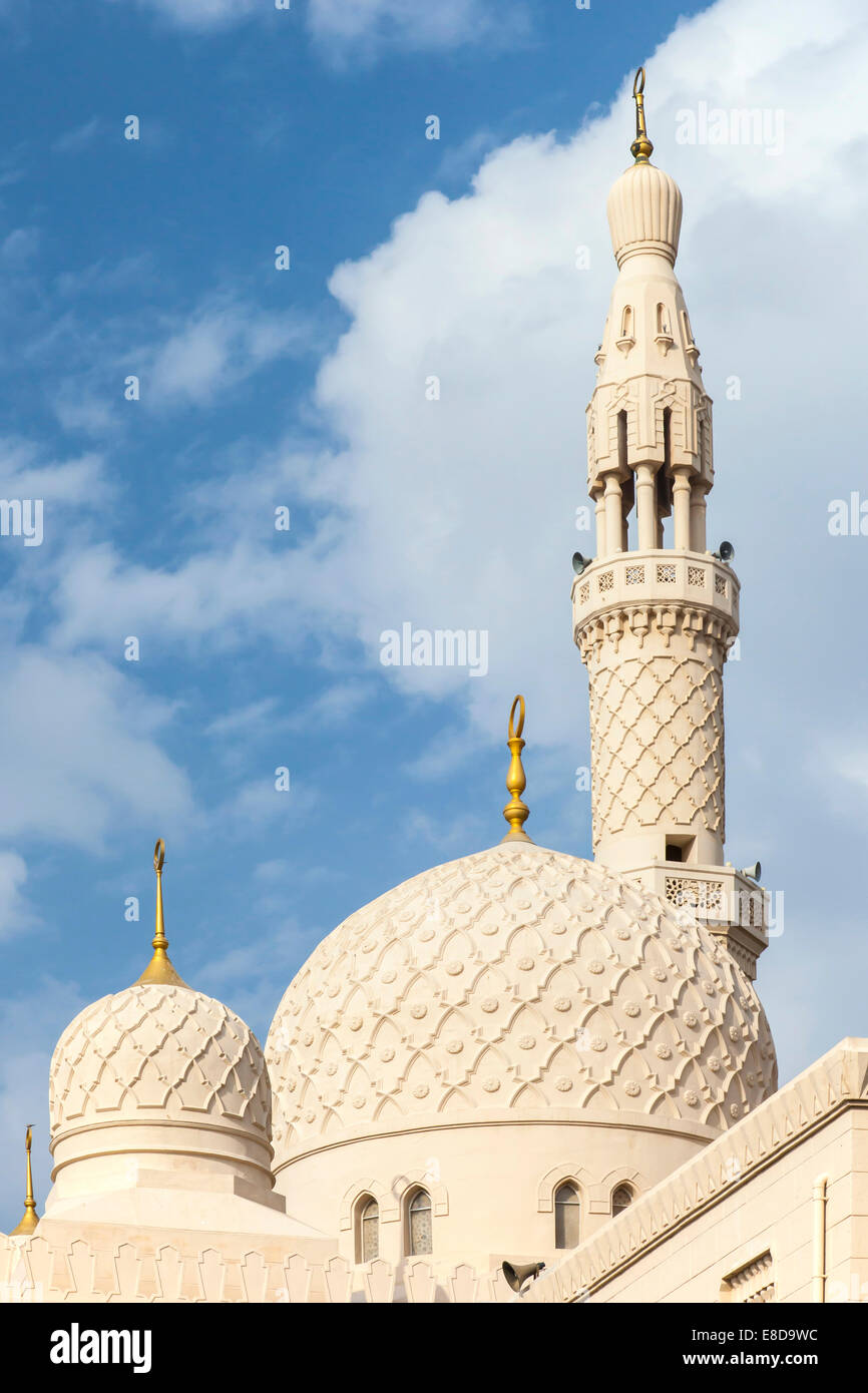 Kuppel und Minarett, Jumeirah Moschee in Dubai City, Dubai, Vereinigte ...