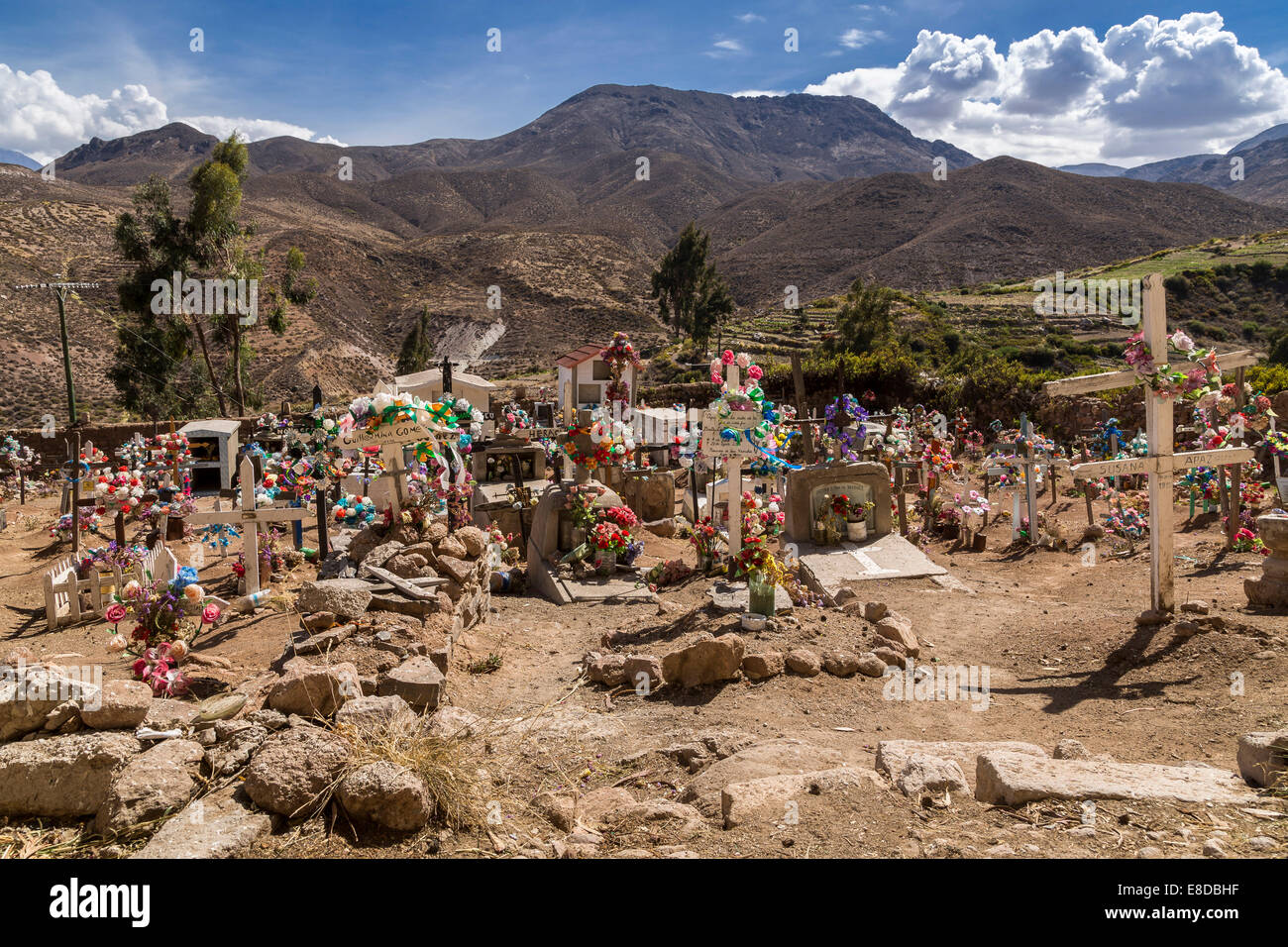 Friedhof von Socoromo, Nationalpark Lauca, Atacama-Wüste, Nordchile ...