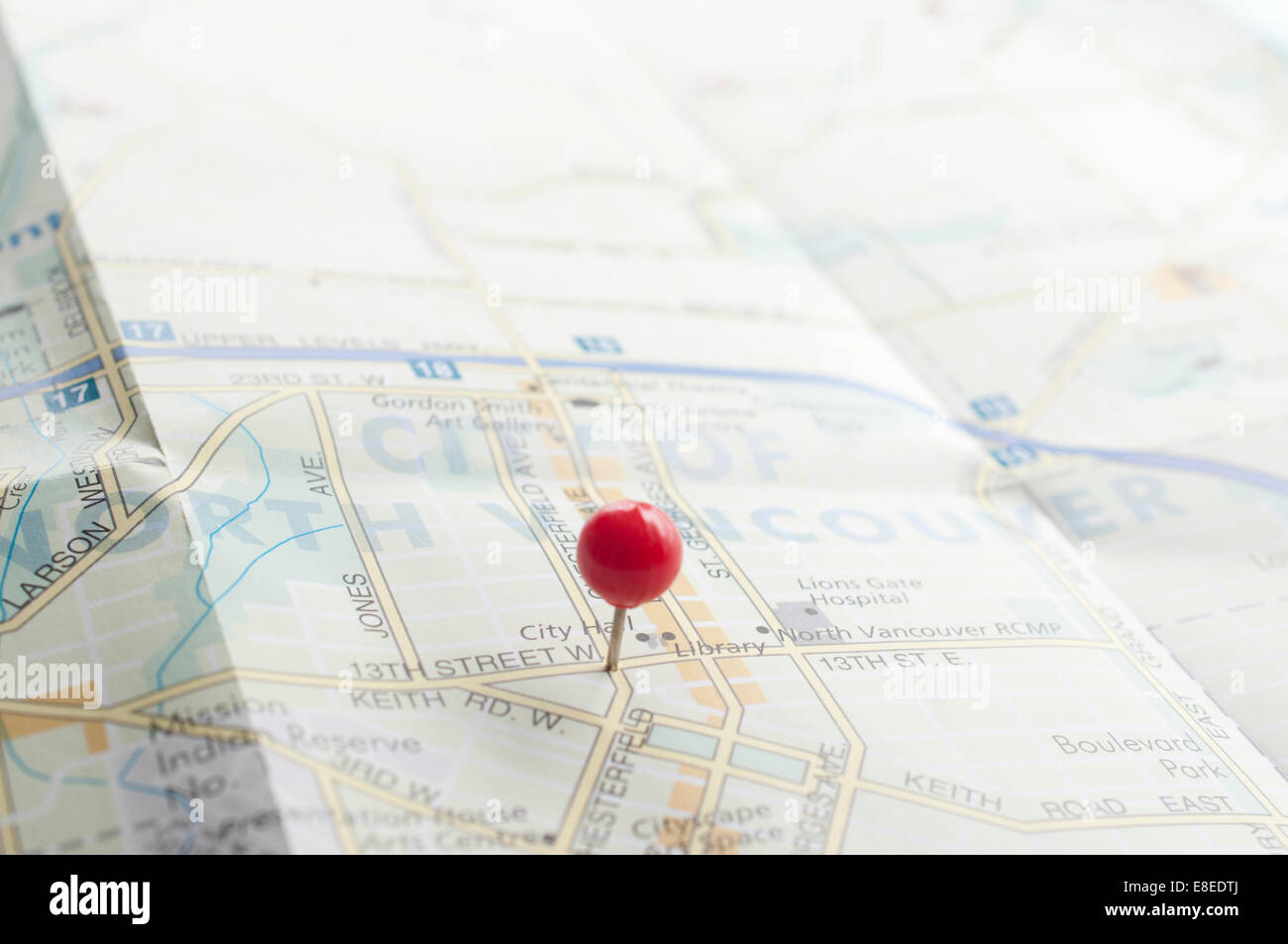 Red pin map -Fotos und -Bildmaterial in hoher Auflösung – Alamy