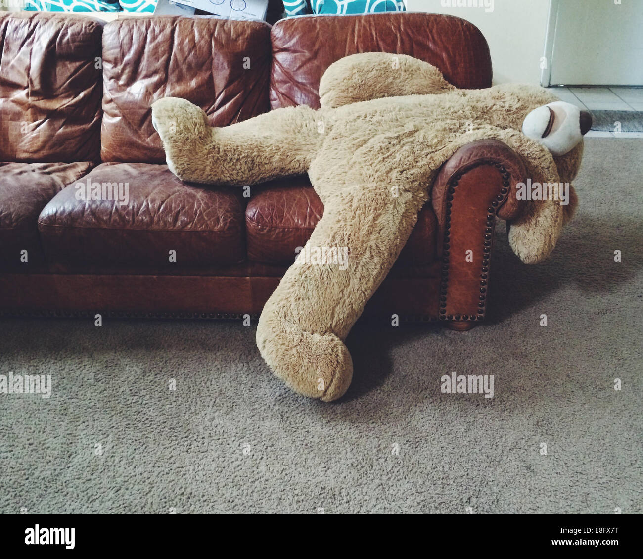Teddy Teddybär auf couch Stockfotografie - Alamy