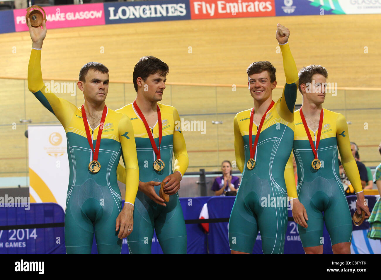Australien mit ihren Goldmedaillen. Die Medaille Zeremonie. Luke ...