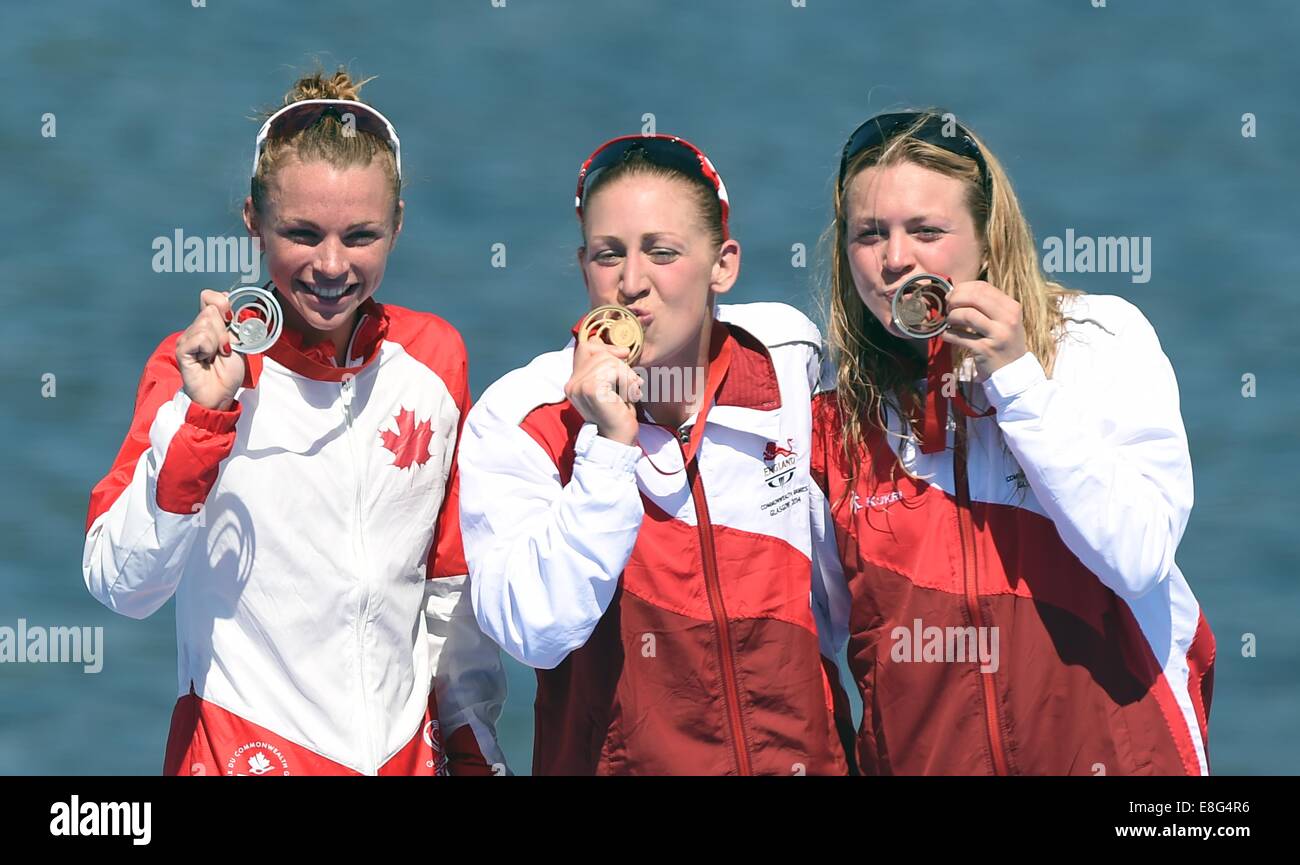 (l-t-R) Kirsten Sweetland (CAN, silberne Medaille), Jodie Stimpson (ENG ...