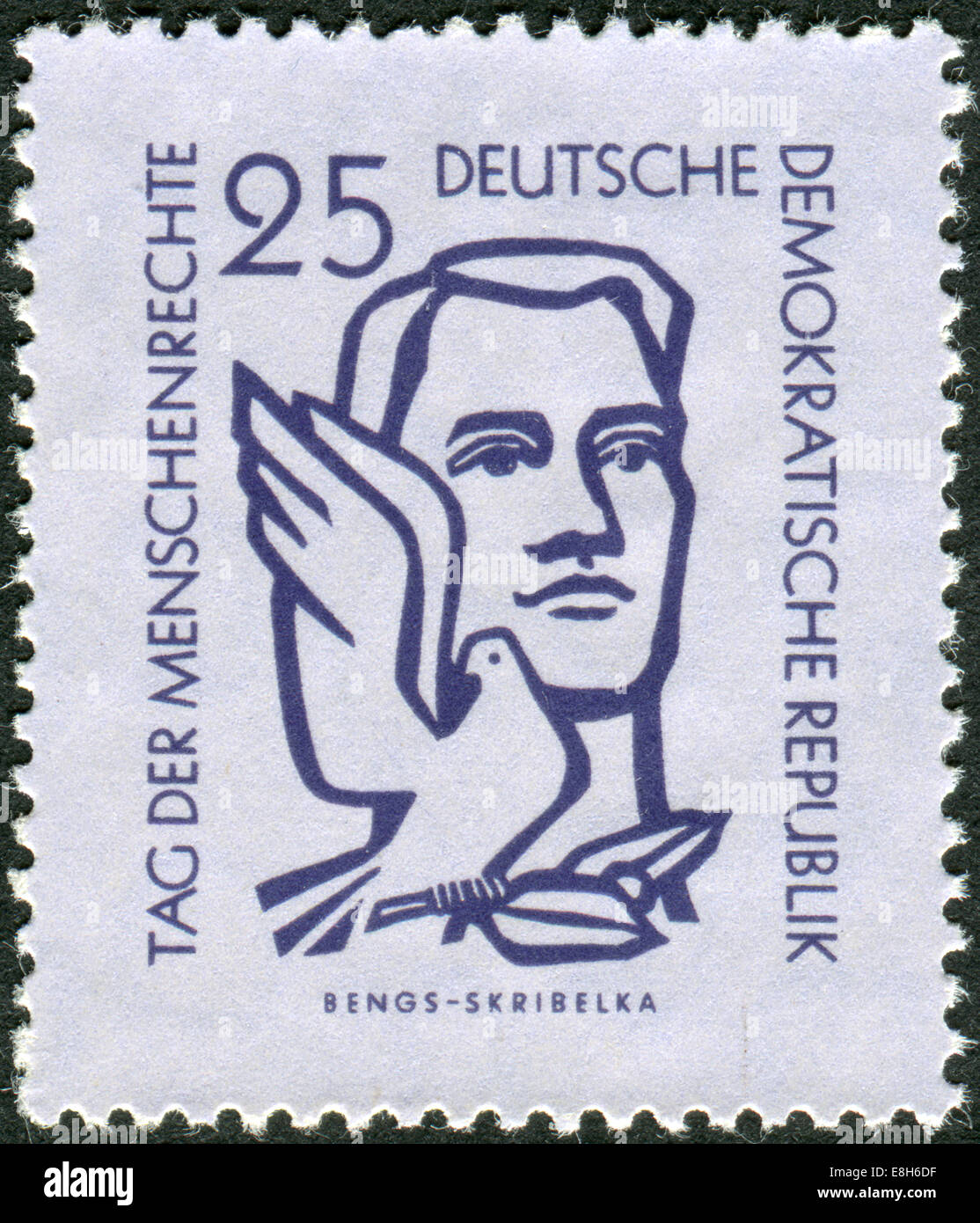 Briefmarke gedruckt in Deutschland (DDR), Tag der Menschenrechte ...