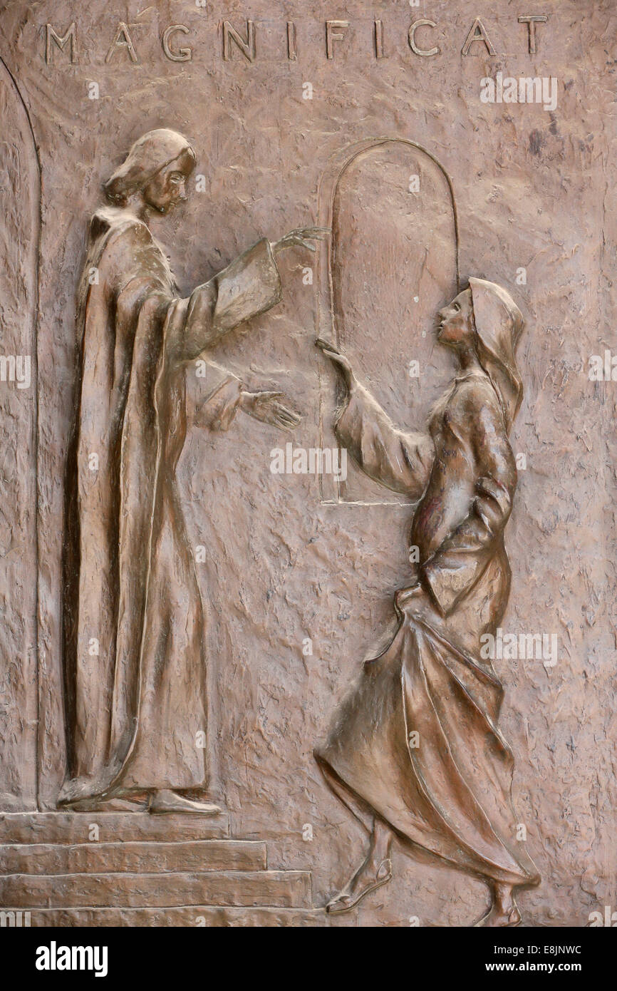 Basilika der Verkündigung. Die Heimsuchung. Der Besuch der Maria mit ...