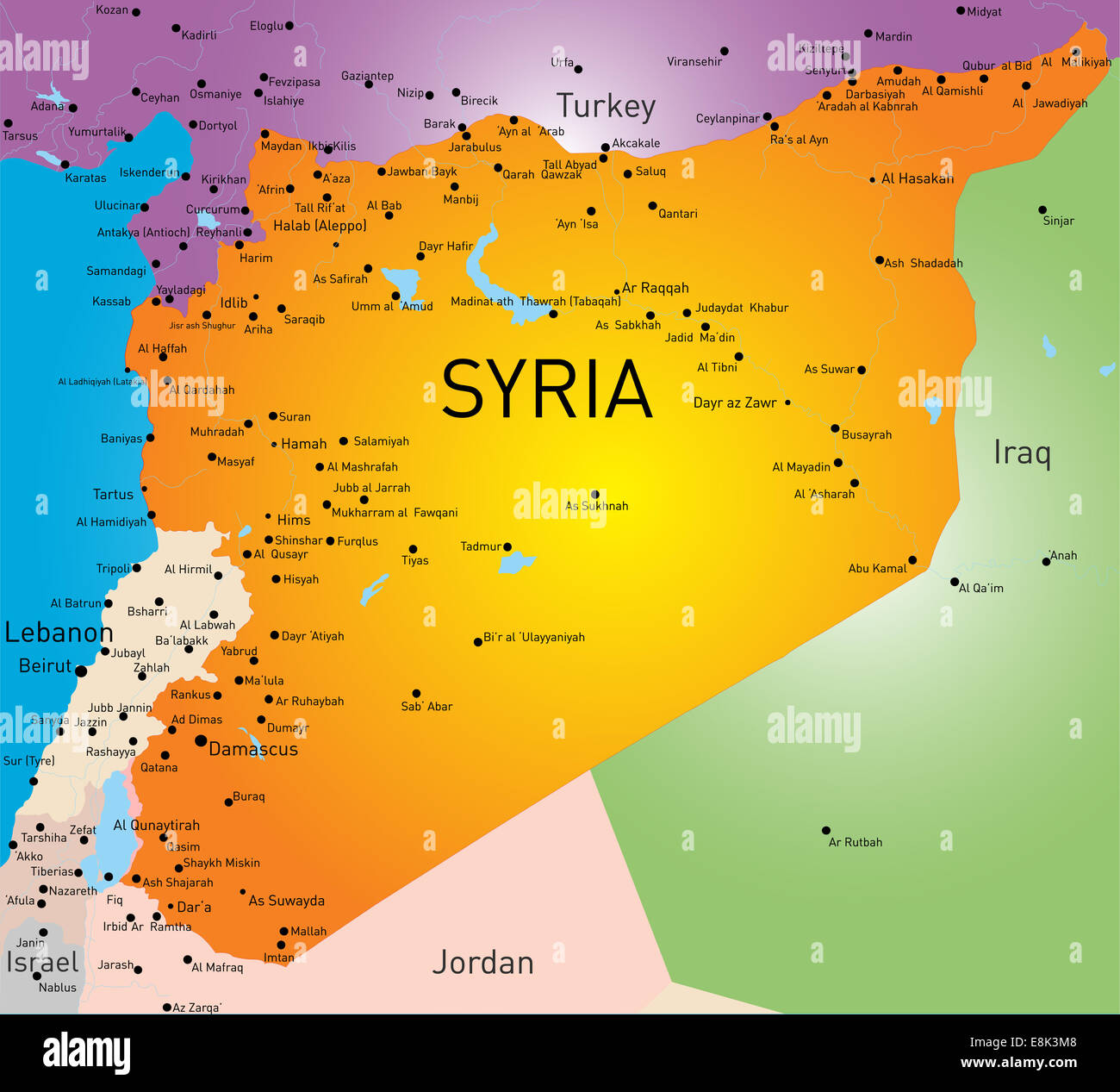 Karte von Syrien Stockfotografie - Alamy Karte von Syrien Stockfotografie - Alamy