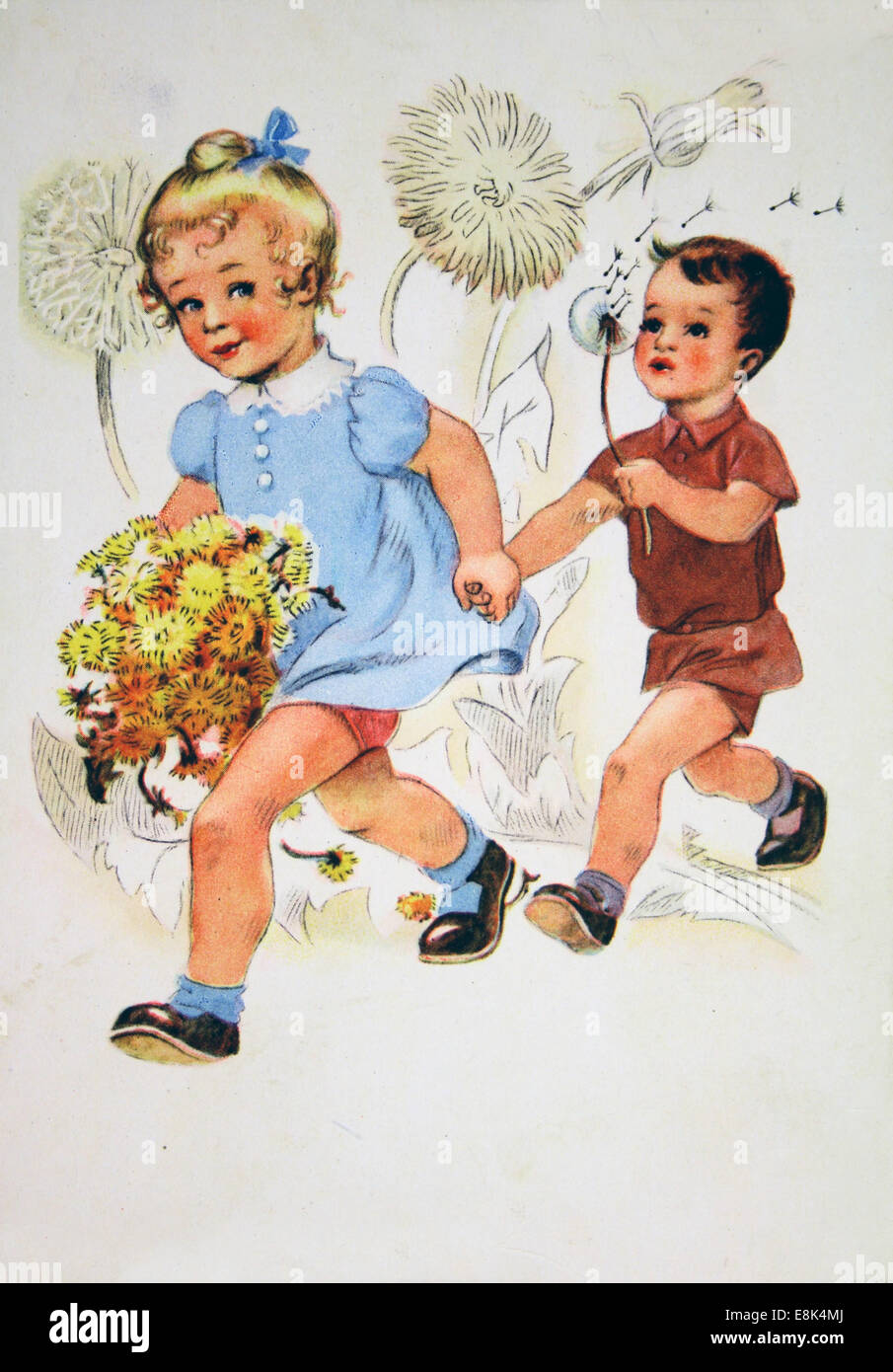 Blonde Girl Cartoon Illustration Stockfotos und -bilder Kaufen - Alamy