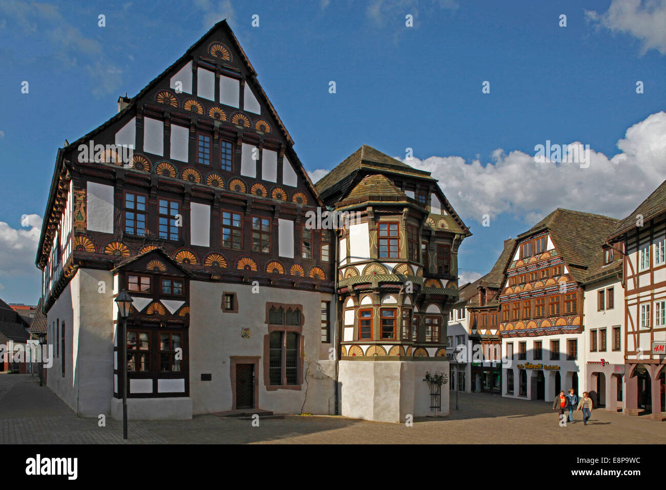 Marktplatz und Dechanei Hoexter, Altstadt, Fachwerk Häuser, Höxter ...