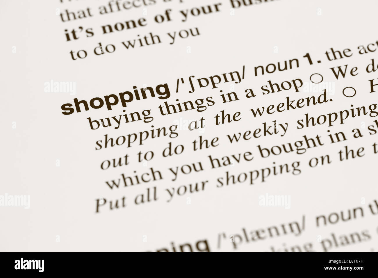 Wort einkaufen -Fotos und -Bildmaterial in hoher Auflösung – Alamy