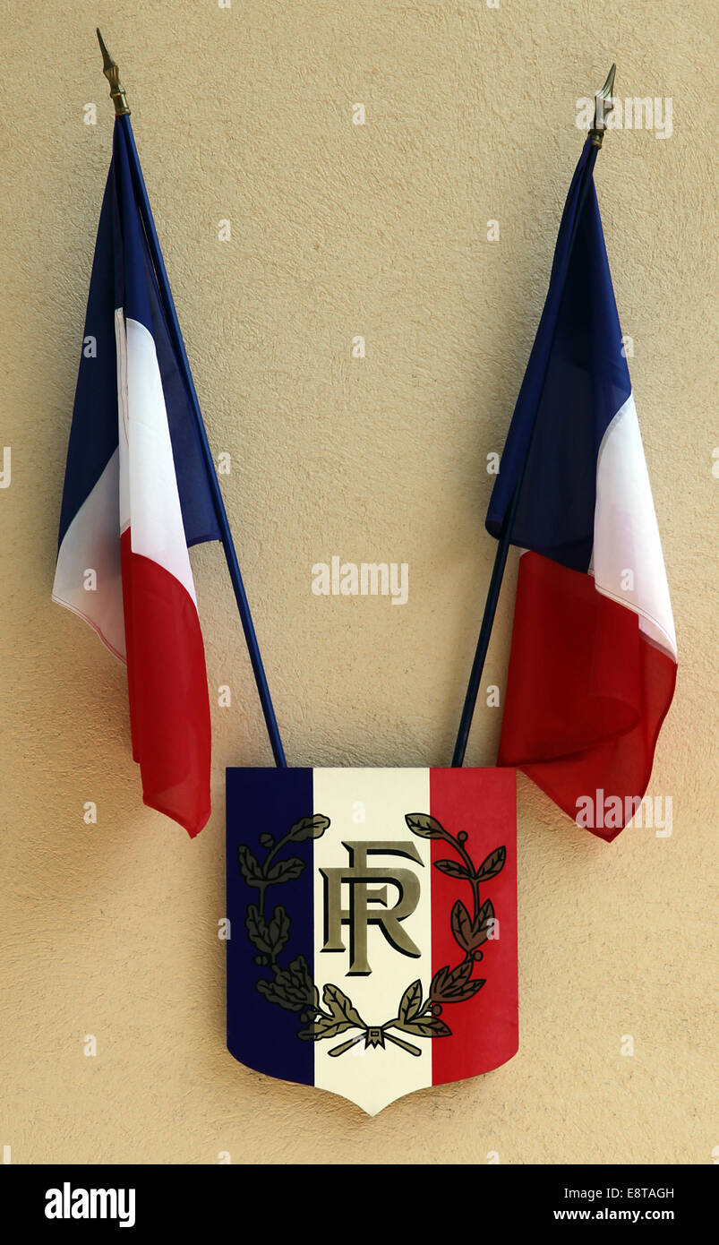 Französische Flagge. nationales Symbol von Frankreich. Die Französische ...