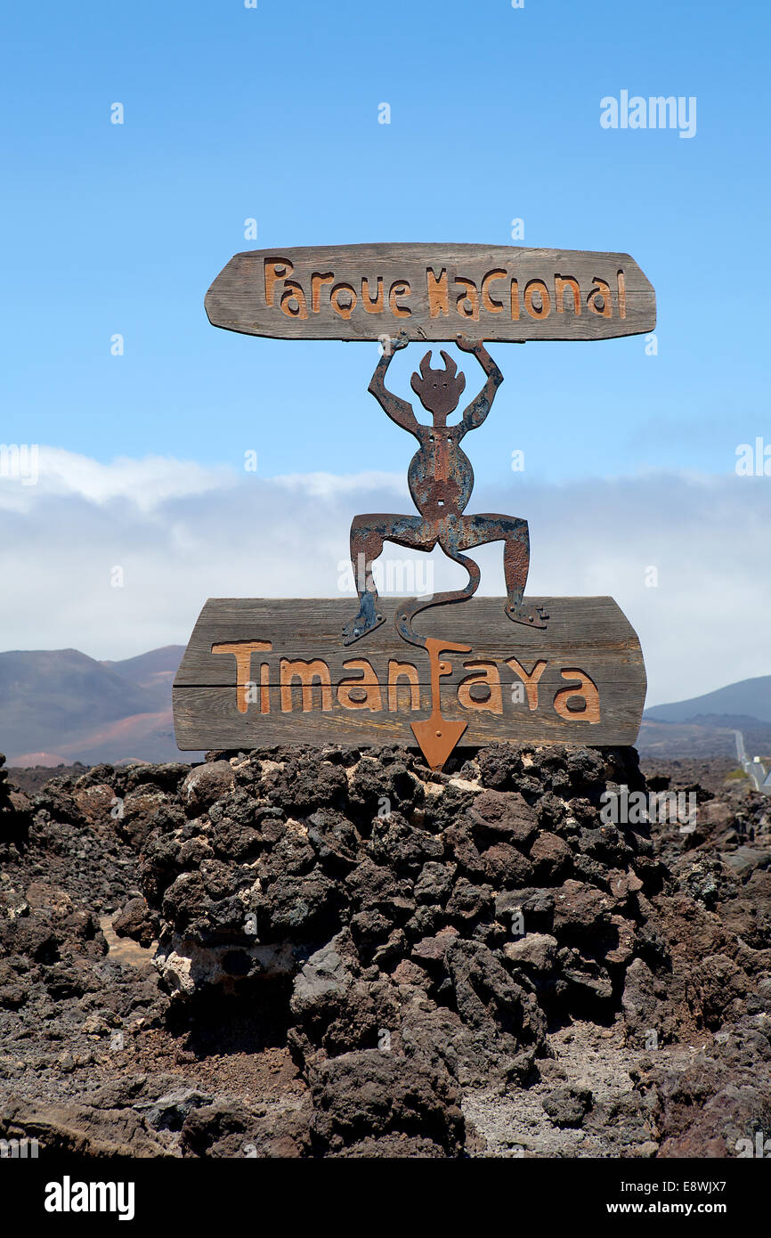 Teufel Zeichen von Timanfaya Nationalpark in Lanzarote, Kanarische ...