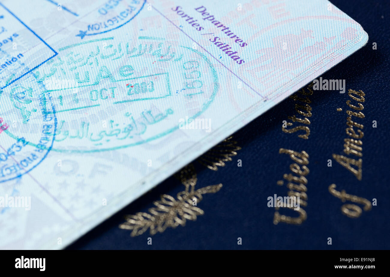 Visum-Stempel in US-Pass Stockfotografie - Alamy