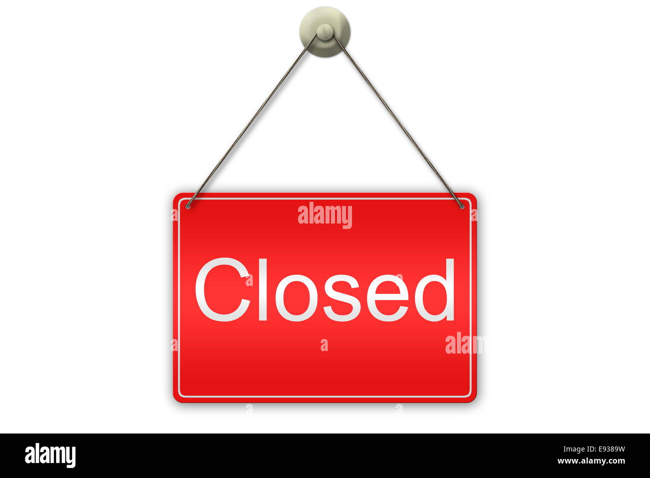 Beispiel für ein rotes "Closed" Schild isoliert auf weißem Hintergrund ...