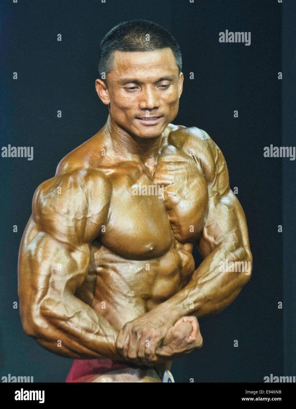 Bodybuilding-Wettbewerb an der Central World Bangkok, Thailand ...