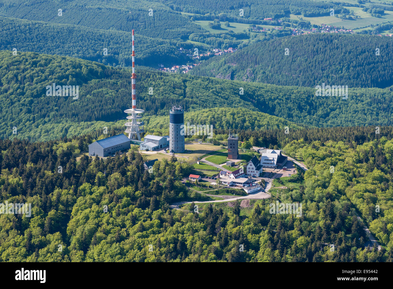 Luftaufnahme, Grosser Inselsberg, Thüringer Wald, Thüringen ...
