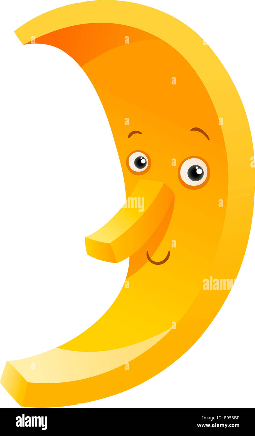 Cartoon Illustration niedlich Mond Charakter ClipArt Stockfotografie ...