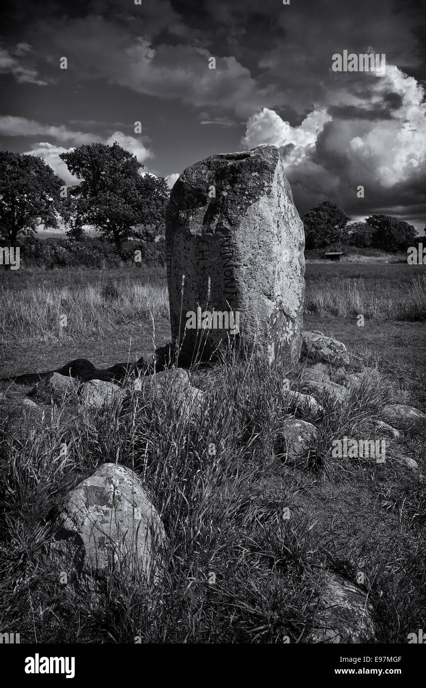 Antiker Karlevi Runenstein in der Nähe von Farjestaden, Oland, Schweden ...