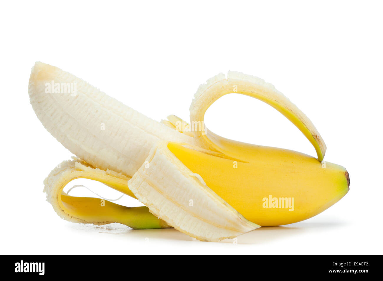 Halbe geschälte Banane Stockfotografie - Alamy
