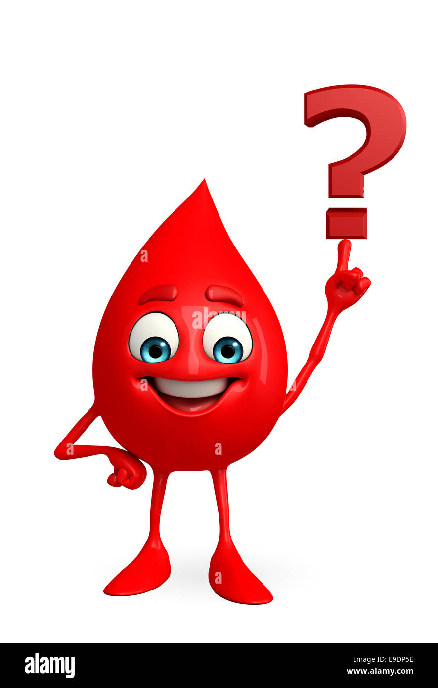 Cartoon Charakter Blut Tropfen mit Fragezeichen Stockfotografie - Alamy