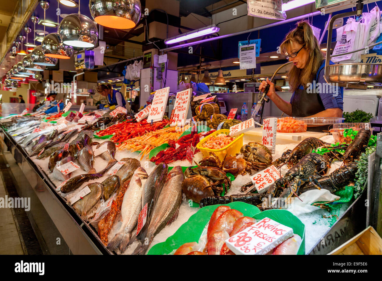 Frischer Fisch zum Verkauf, Mercat De L'Olivar, Palma De Mallorca ...