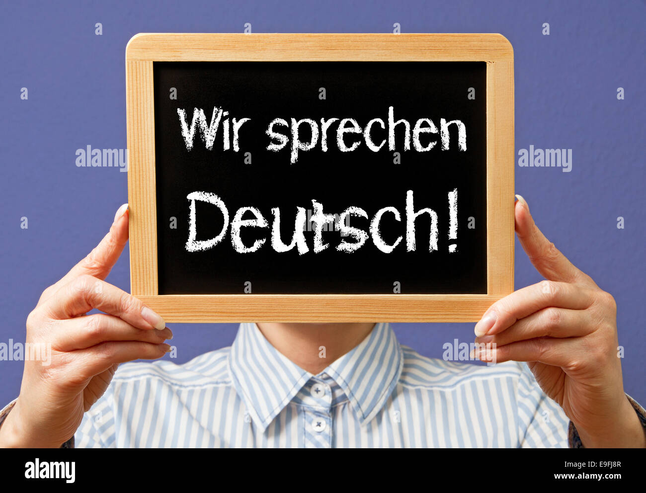 Wir sprechen Deutsch! Stockfotografie - Alamy