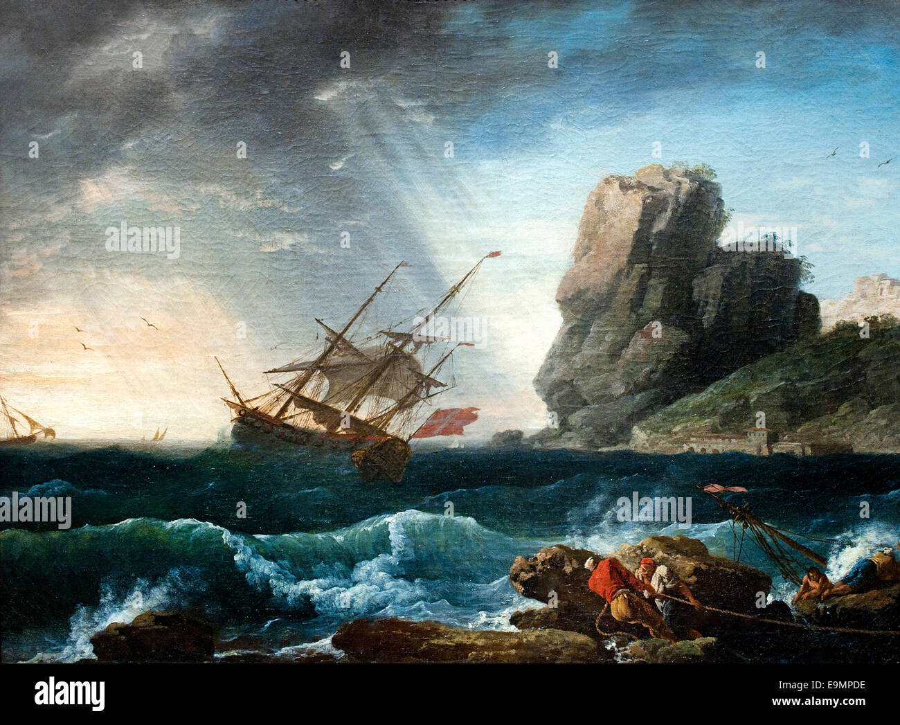 Ship storm sea painting -Fotos und -Bildmaterial in hoher Auflösung – Alamy