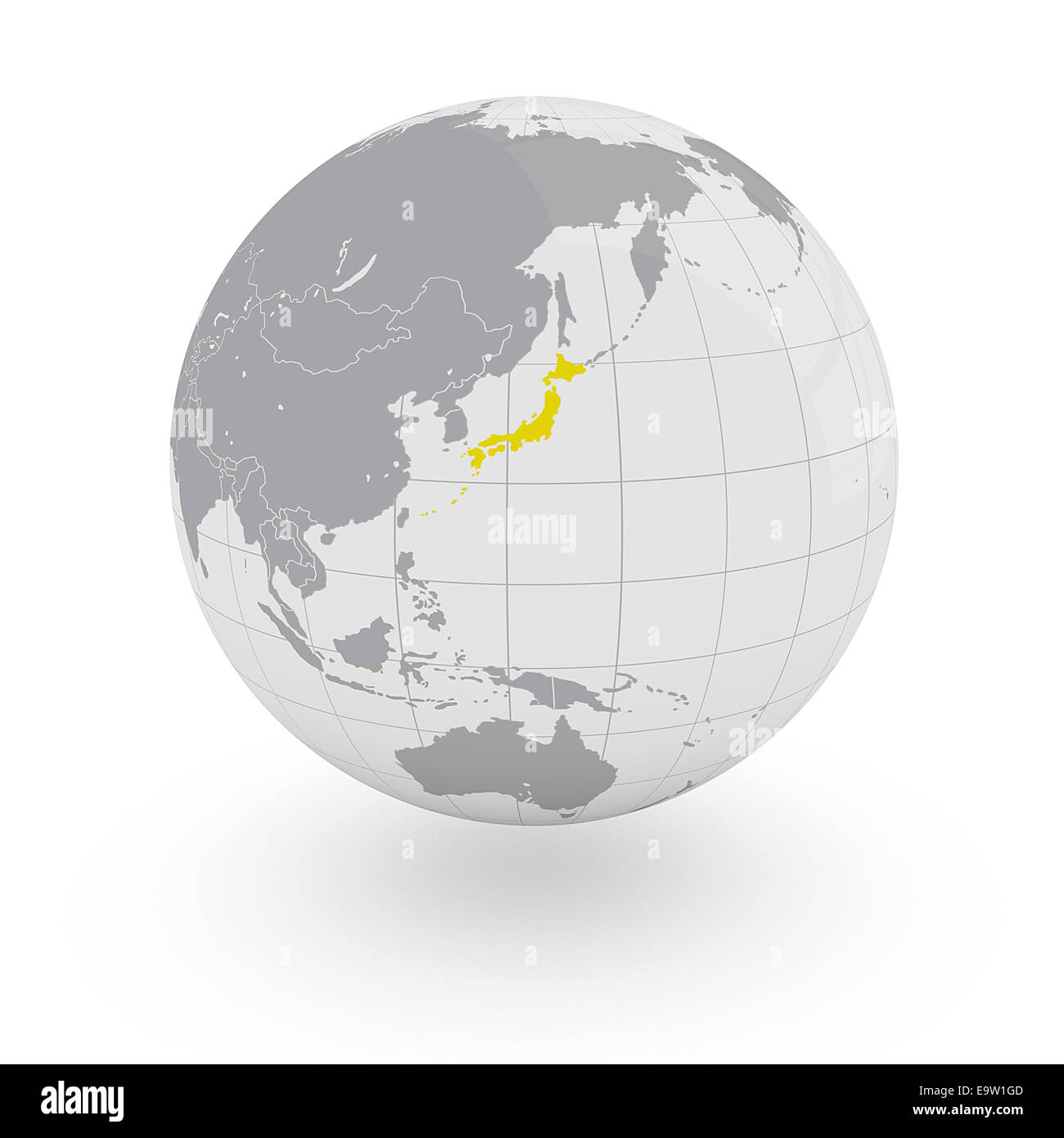 Japan auf der weltkarte Ausgeschnittene Stockfotos und -bilder - Alamy