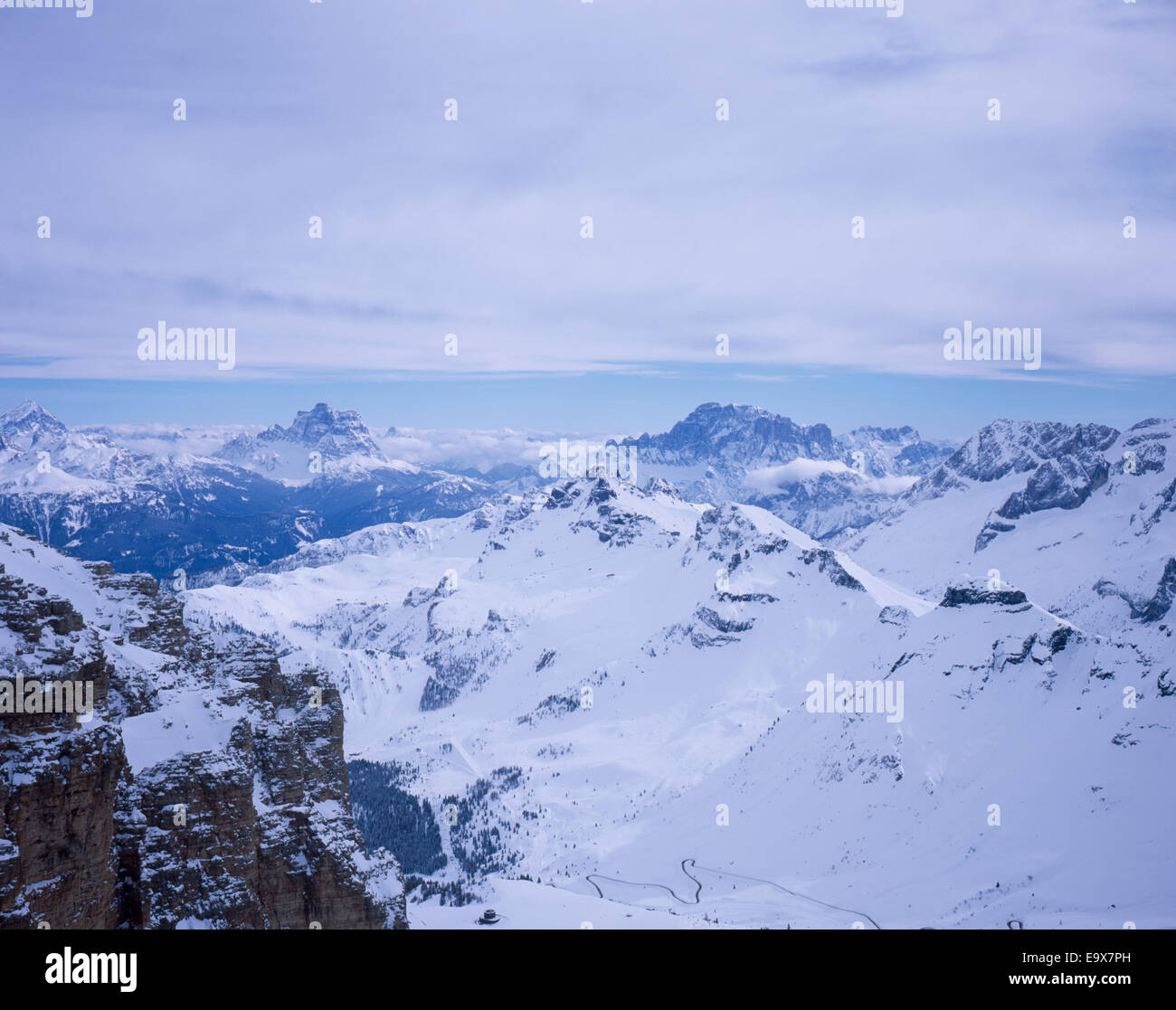 Monte Pelmo & Monte Civetta Alta Badia über Corvara vom Sass Pordoi auf ...
