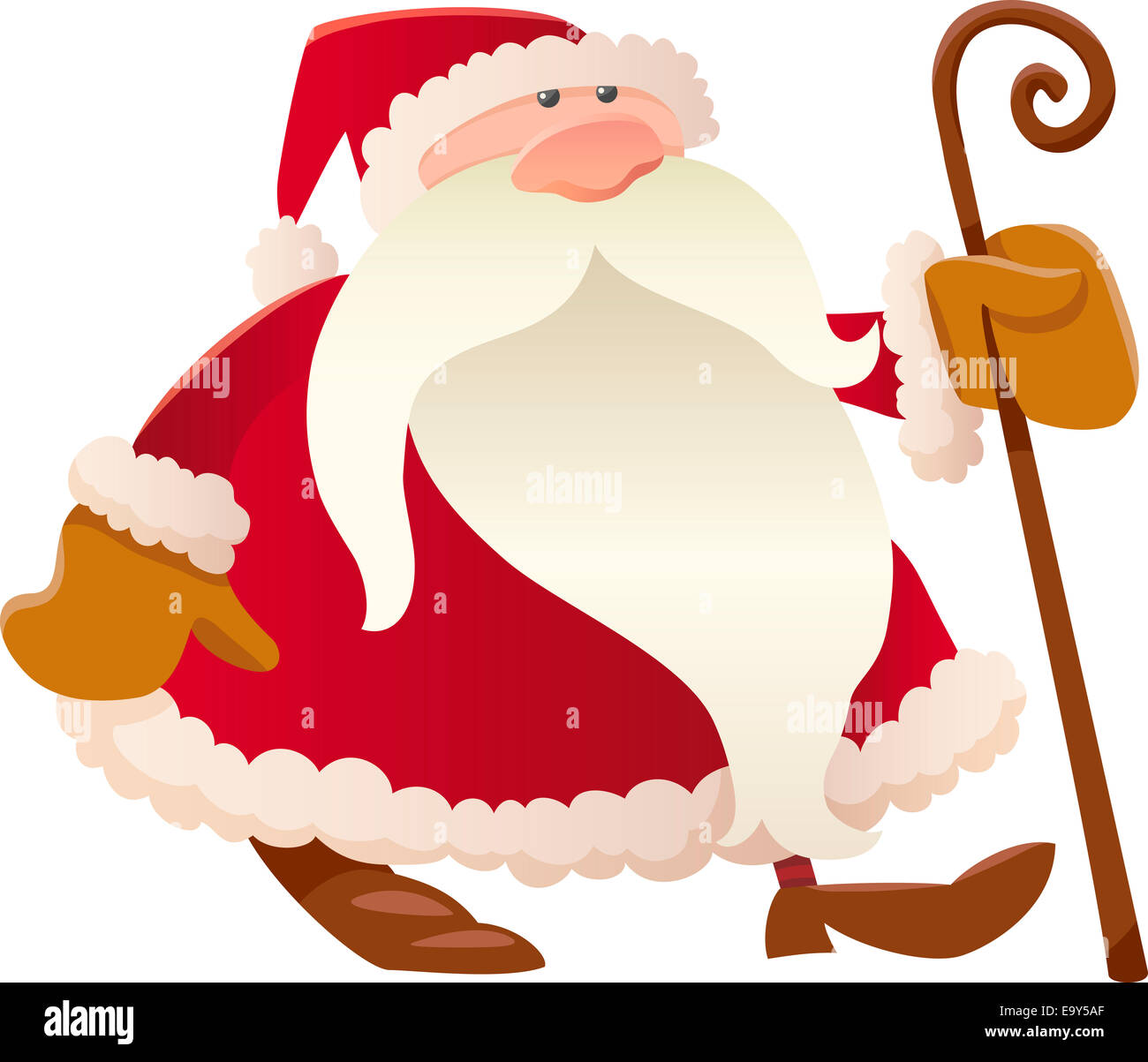 Cartoon-Illustration von Santa Claus mit Rohrstock Stockfotografie - Alamy