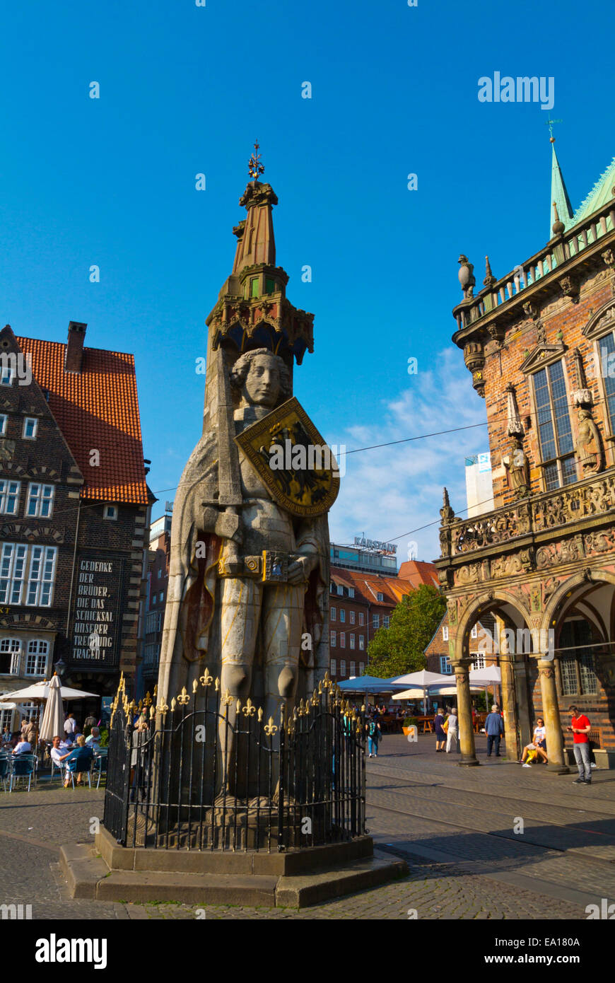 Statue von Roland, Marktplatz, Hauptplatz, Altstadt, Altstadt, Bremen ...
