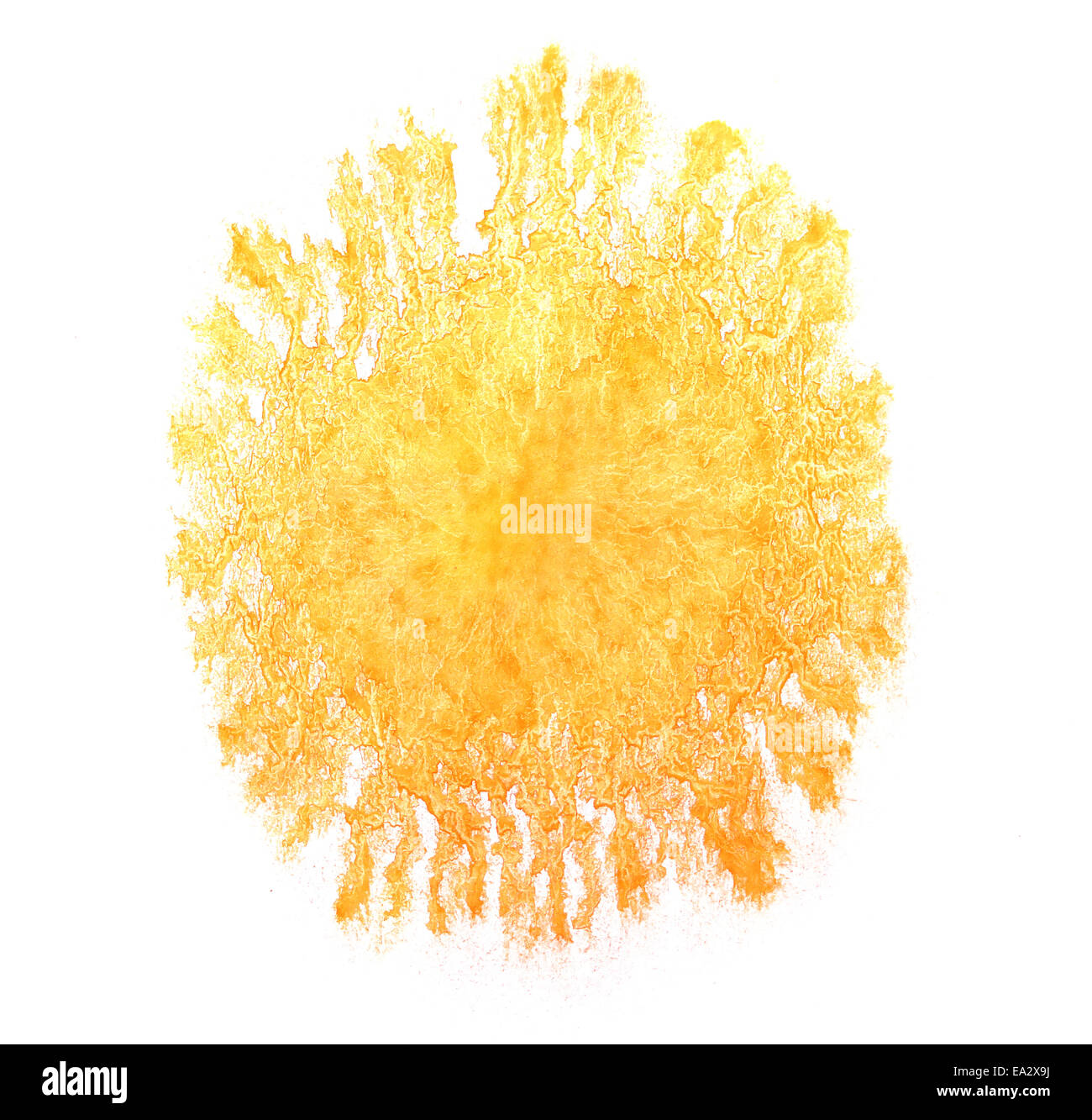 Kunst Aquarell malen gelbe Blob Aquarell Tintenklecks bunt ...