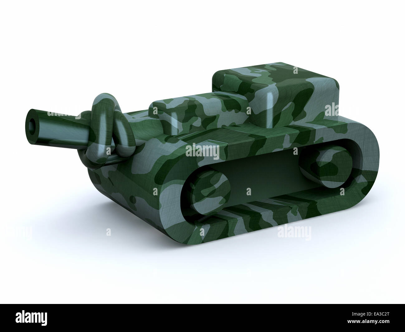 Tank mit Knoten in die Kanone, stoppen Sie den Krieg, 3d illustration ...