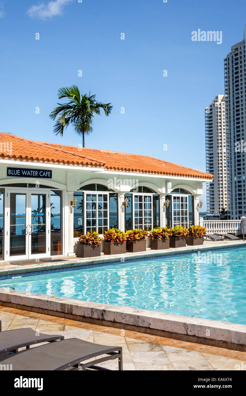 Miami Florida, Intercontinental, Hotel, Swimmingpool, Liegestühle, Blue ...