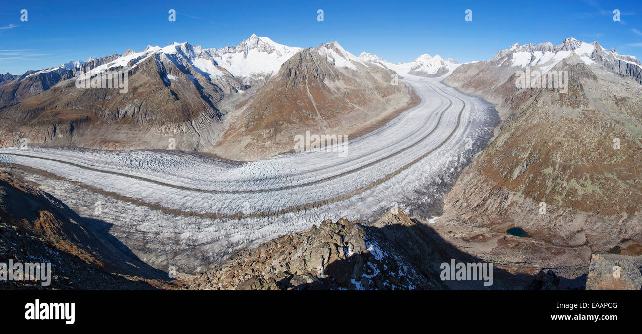 Aletsch Gletscher, Schweiz Stockfotografie - Alamy