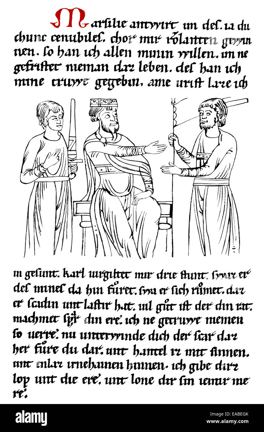 Historischen Manuskript von Pfaffe Konrad, Conrad der Priester ...